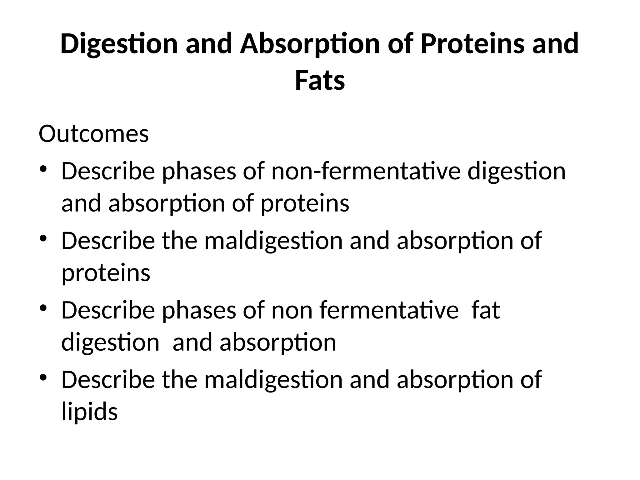 digestion and absorption of proteins and fat | PPT