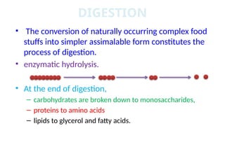 DIGESTION ,ABSORTION AND ASSIMILATION OF NUTRIENTS | PPTX