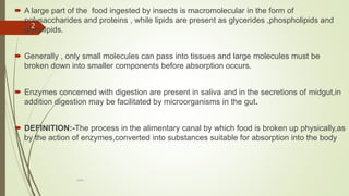 Digestion of artificial and natural diets by insects | PPTX