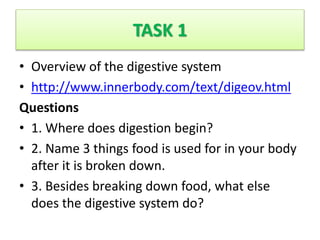 Digestion webquest ok | PPTX
