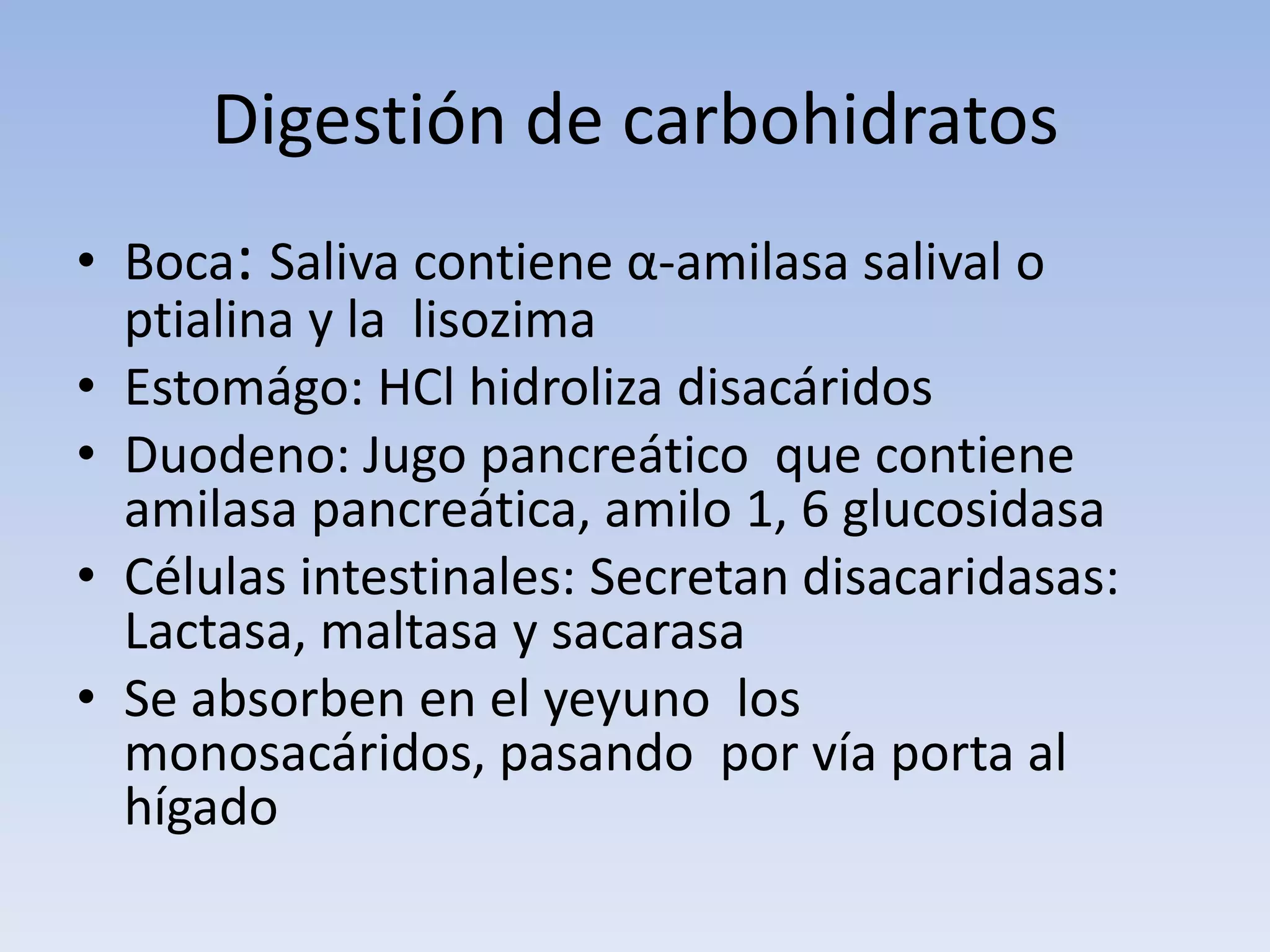 Digestion y absorcion de carbohidratos,proteinas,lipidos | PPTX