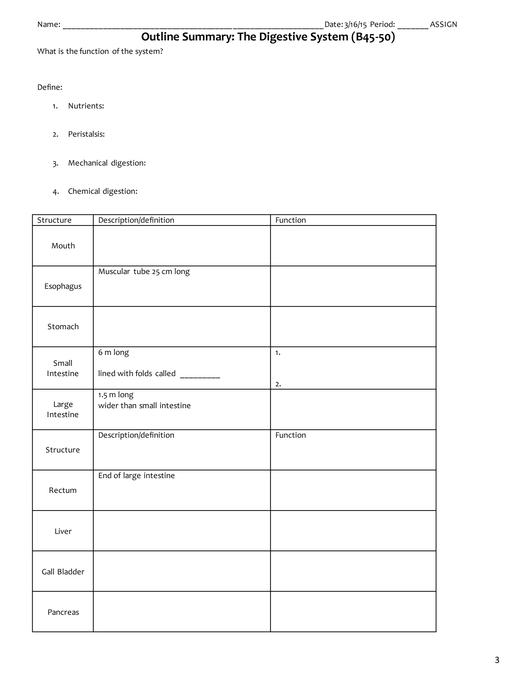 Digestive and excretory_systems_notes_key | PDF