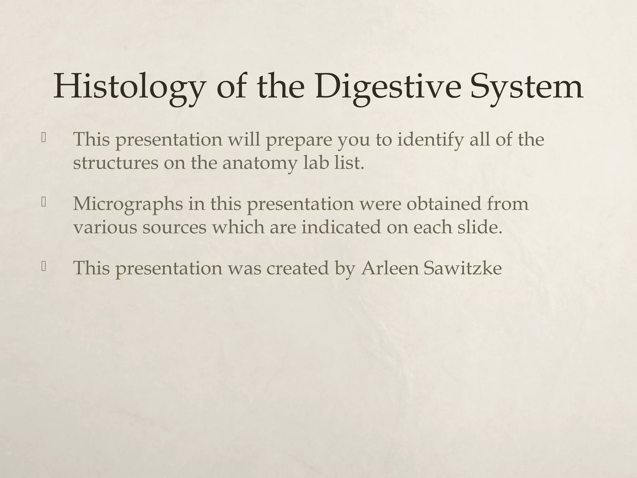 Digestive System Histology | PPT