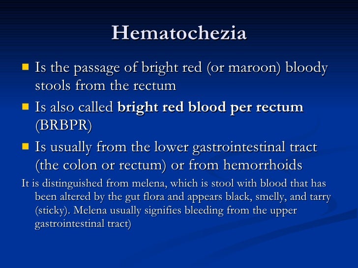 Colonoscopy, Hematochezia, Cachexia, Anastomosis
