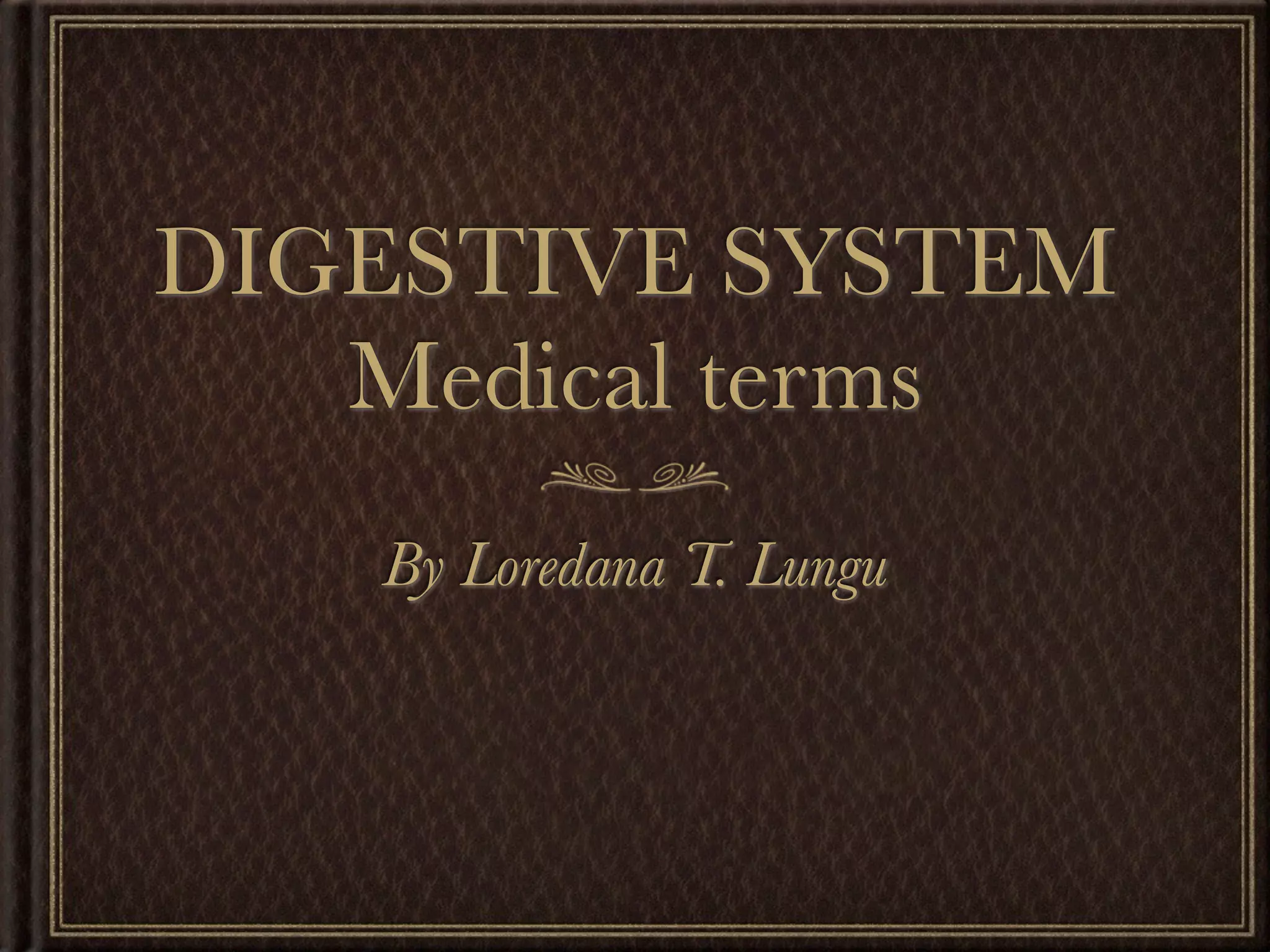 Digestive system medical terminology | KEY