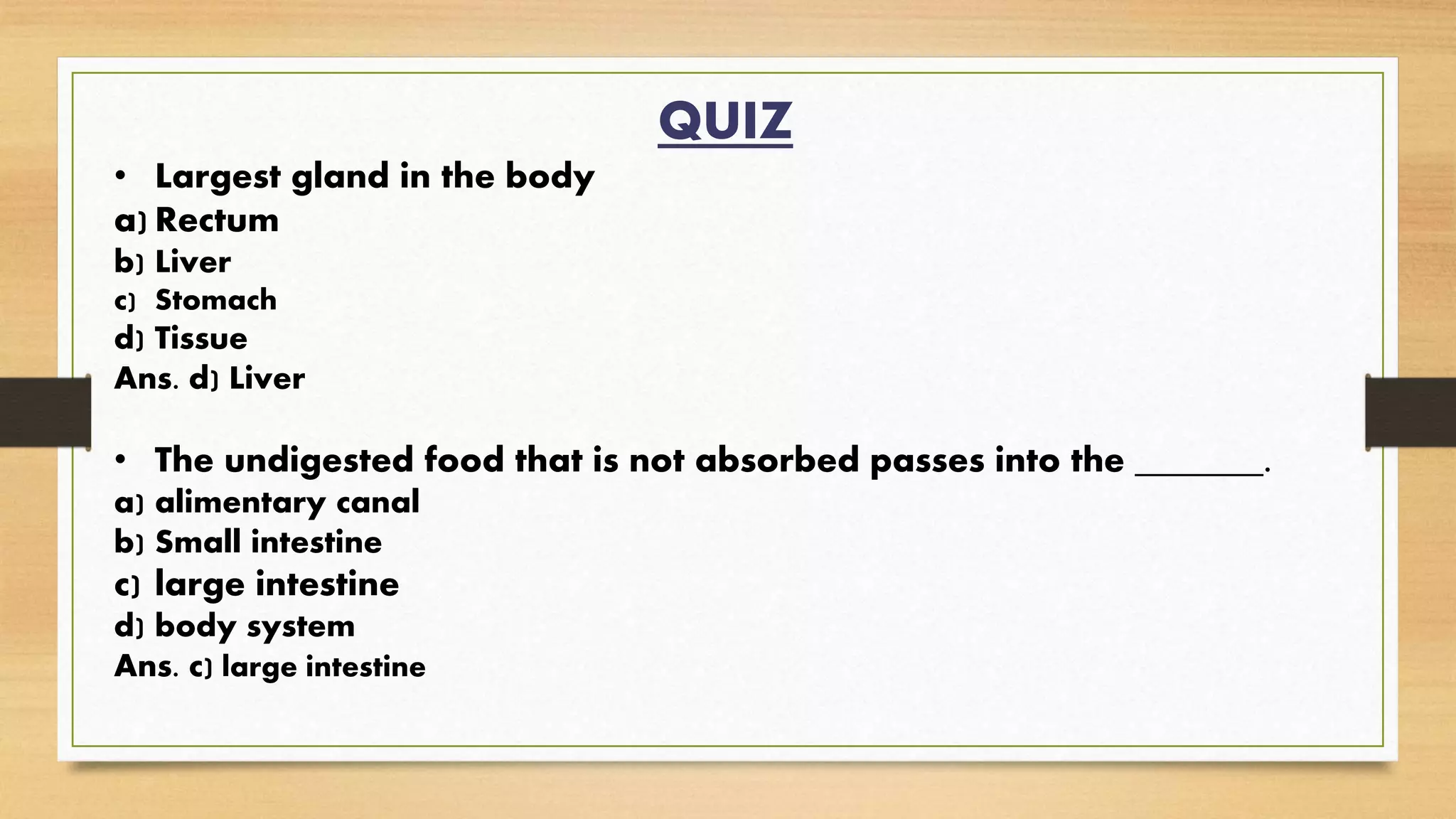 Digestive system - CLASS V | PPTX
