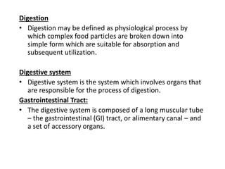 Introduction to Digestive System | PPTX