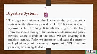 Digestive system part 4 (pancreas, liver and gall bladder) english | PPTX