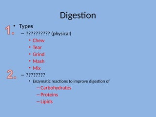 A quiz about the digestive system and its functions | PPT