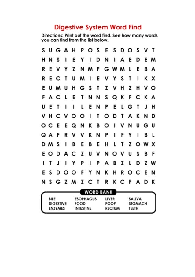 Digestive System Word Find digestive-system-word-find