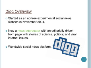 FIT 1012 - Digg Presentation | PPTX | Internet | Computing