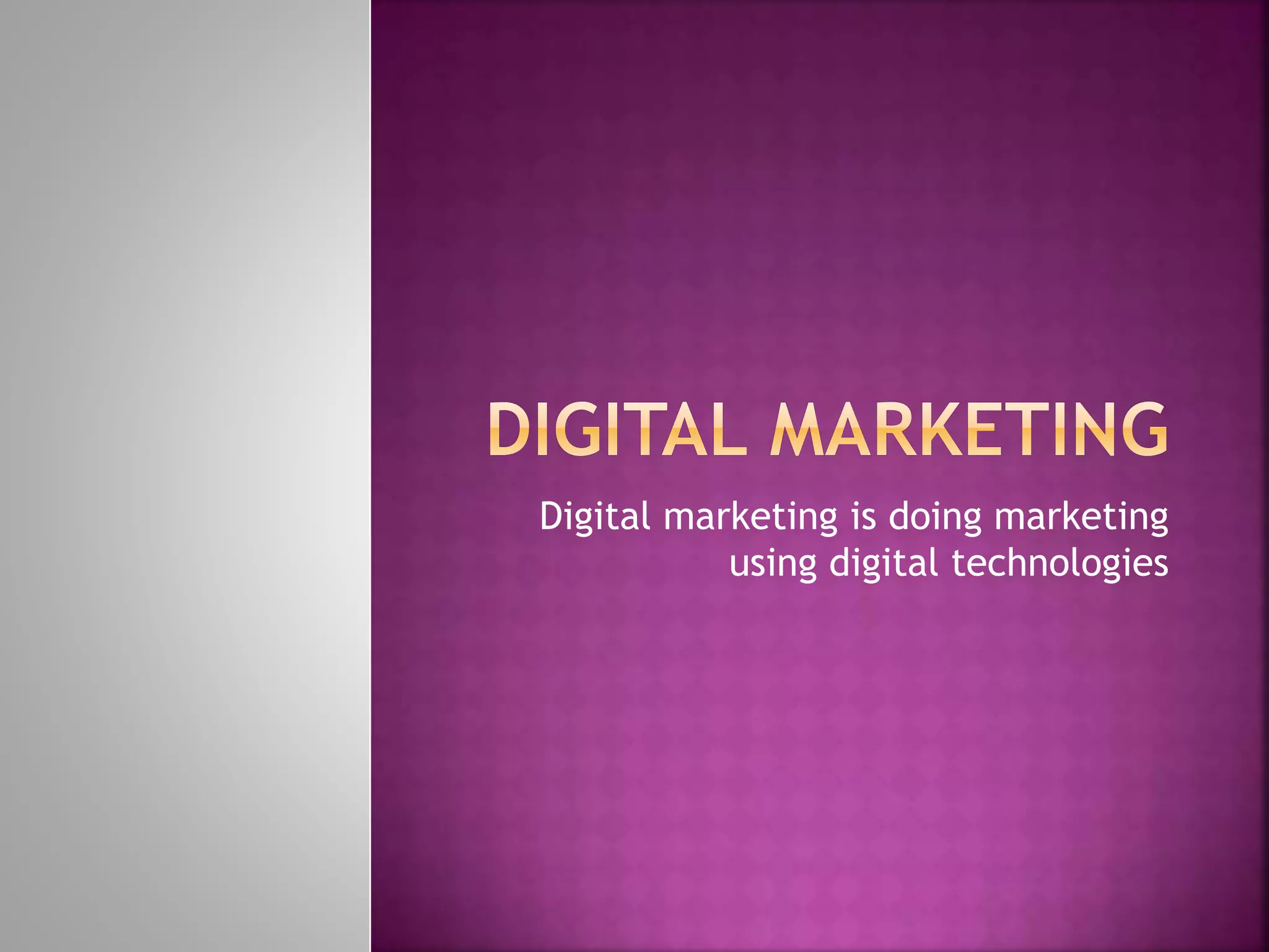 Digital marketing | PPTX