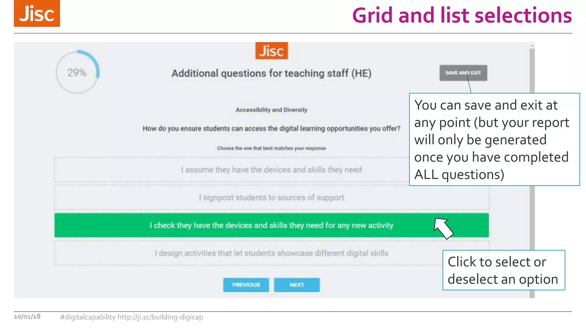 JIsc Digital discovery tool pilot webinar 2018 | PPT