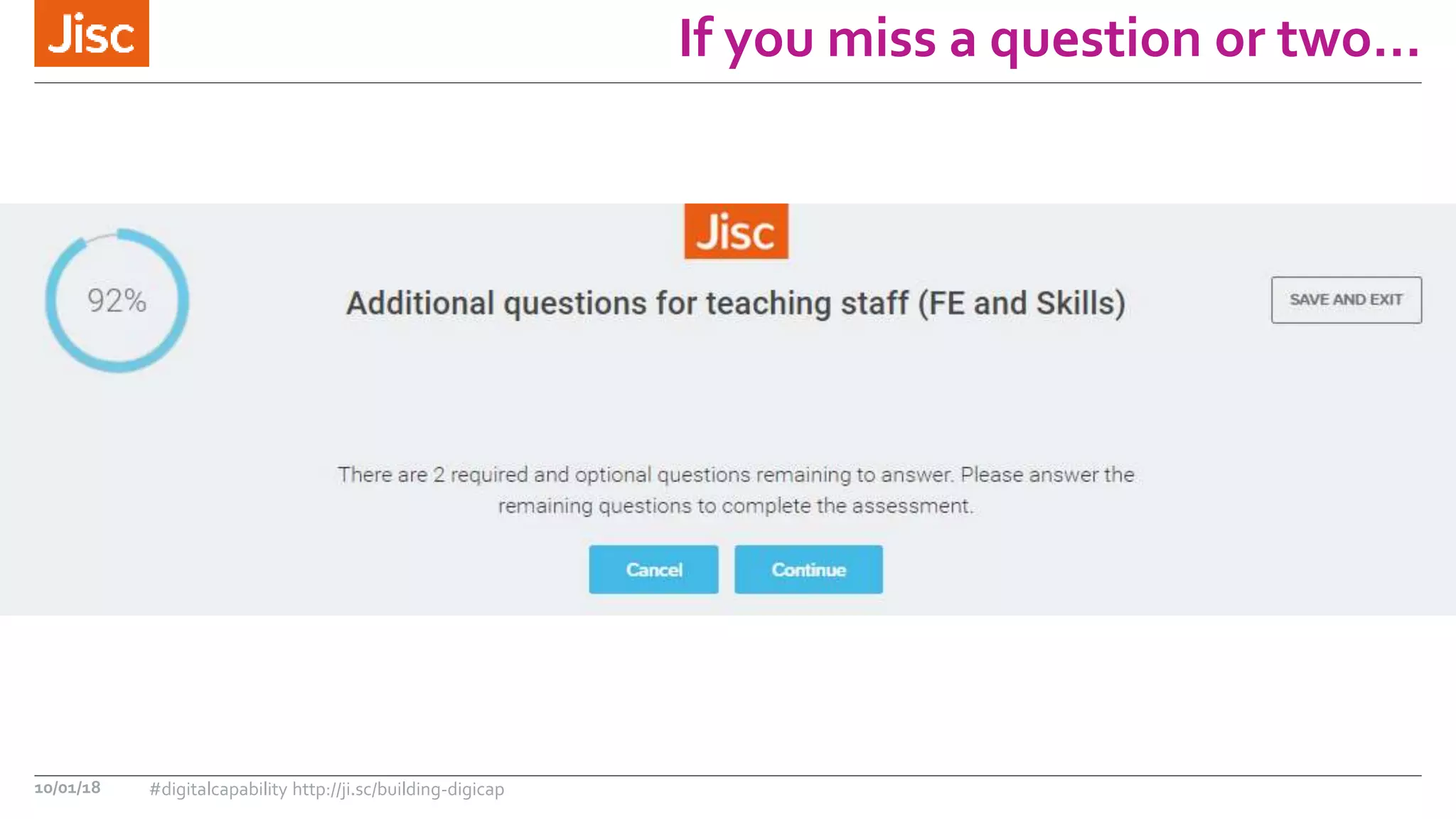JIsc Digital discovery tool pilot webinar 2018 | PPTX