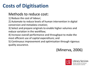Digitisation: Costs and Sustainability | PPT