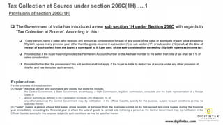 TCS on sale of goods sec 206C(1h) - Analysis, Applicability and Impact on SAP | PDF | Business ...
