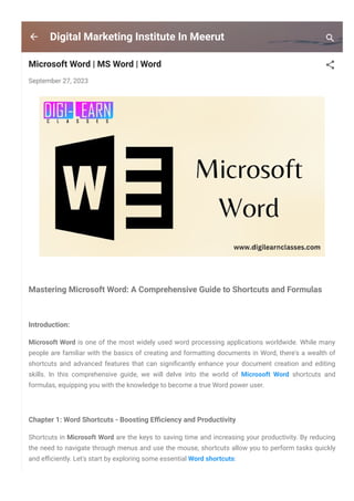 Microsoft Word | MS Word | Word | PDF