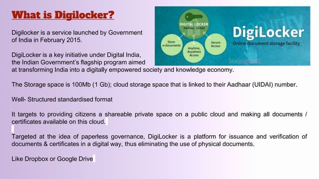 Intoduction to Digilocker | PPTX
