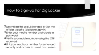 Presentation about digilocker all abouy it | PPT