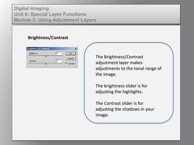 Dig imag unit 6 module 2 using adjustment layers | PPTX