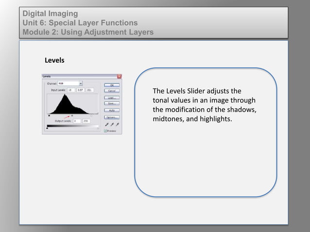 Dig imag unit 6 module 2 using adjustment layers | PPTX