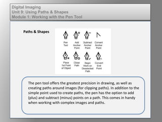 Dig imag unit 9 module 1 working with the pen tool | PPT