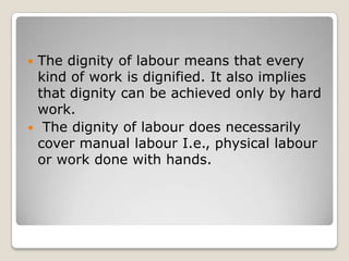 Diginity of labour | PPTX