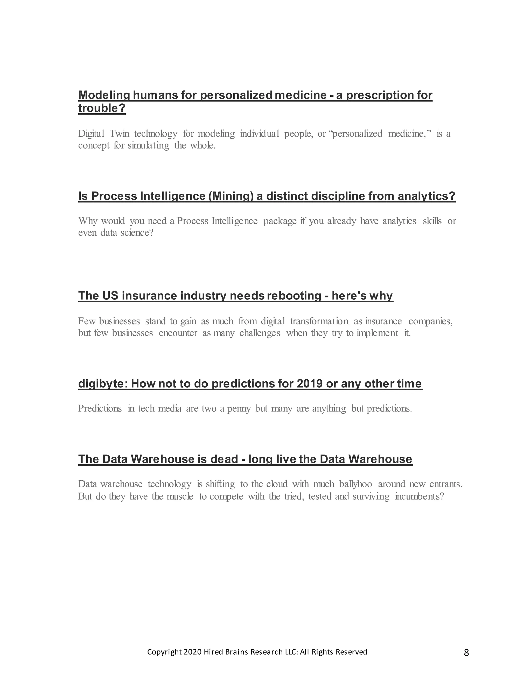 Diginomica 2019 2020 not ai neil raden article links and captions | PDF