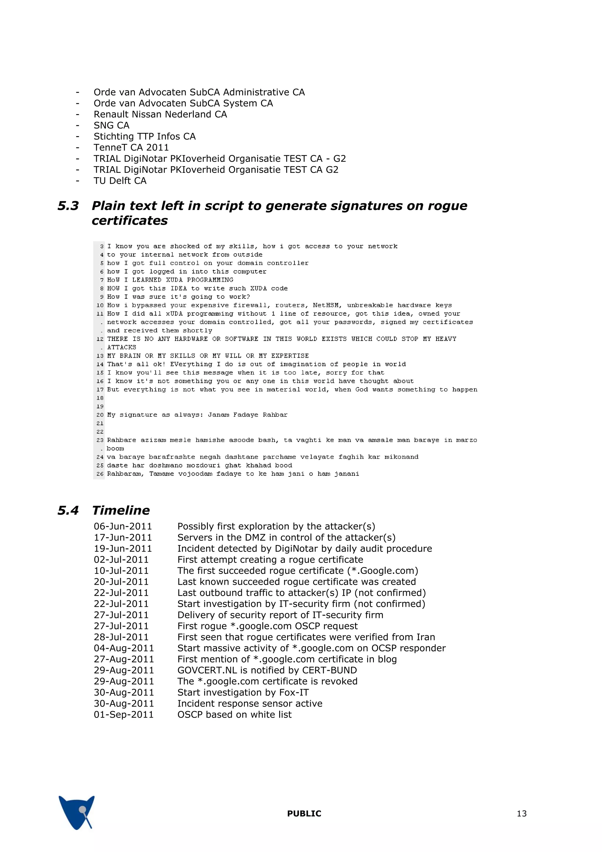 Diginotar Hack - Black-tulip | PDF