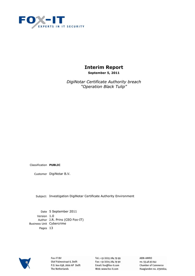 Diginotar Hack - Black-tulip | PDF