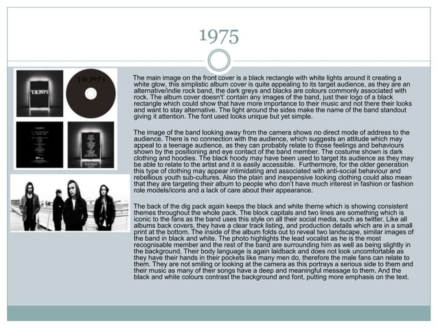 Digipack analysis | PPTX | Album-oriented Rock | Rock Music