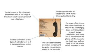 Digi pack analysis | PPTX | Music | Entertainment