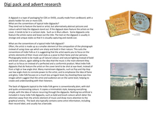 Digipack and advert research | PPTX | Alternative Music | Music