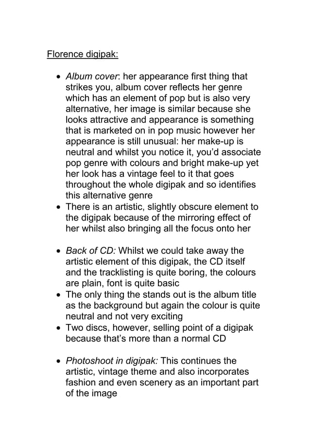 Digipak analysis | PDF