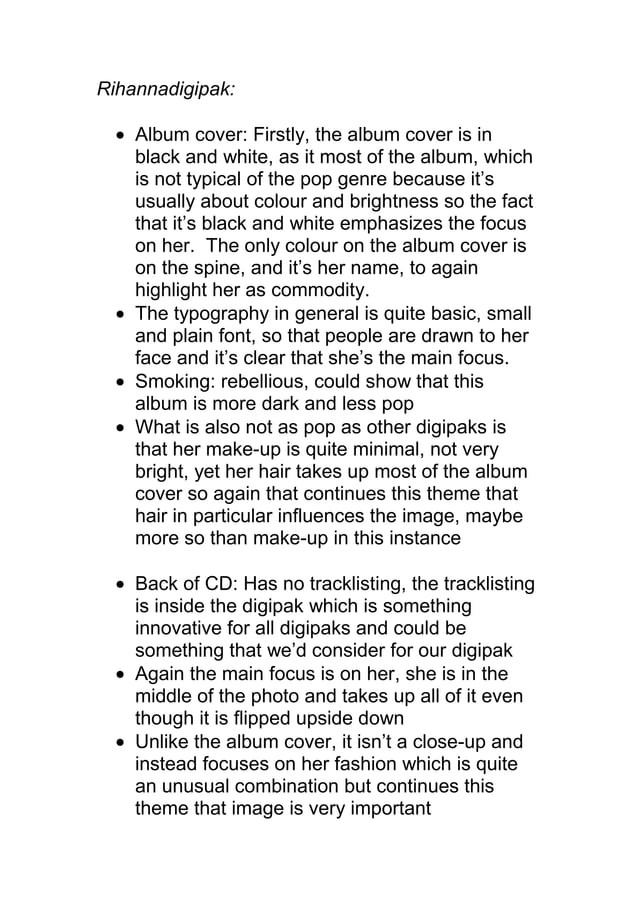 Digipak analysis | PDF