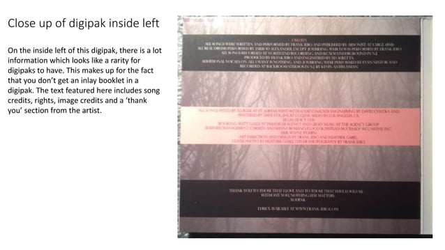 Digipak analysis | PPTX