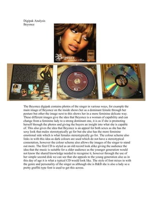 Digipak analysis - Beyonce | PDF