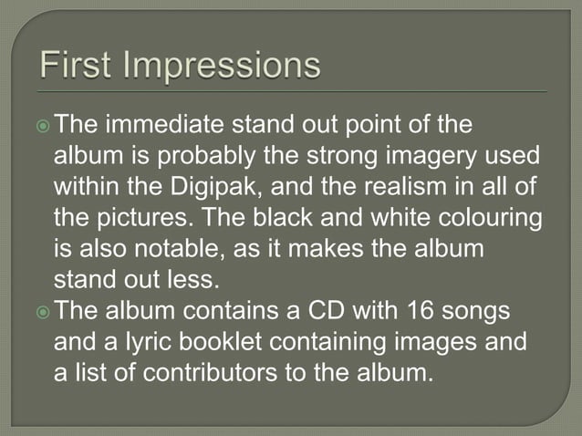 Digipak analysis 2 | PPT