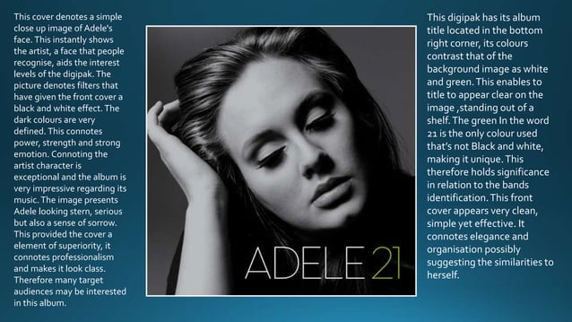 Digipak analysis 2 adele | PPTX