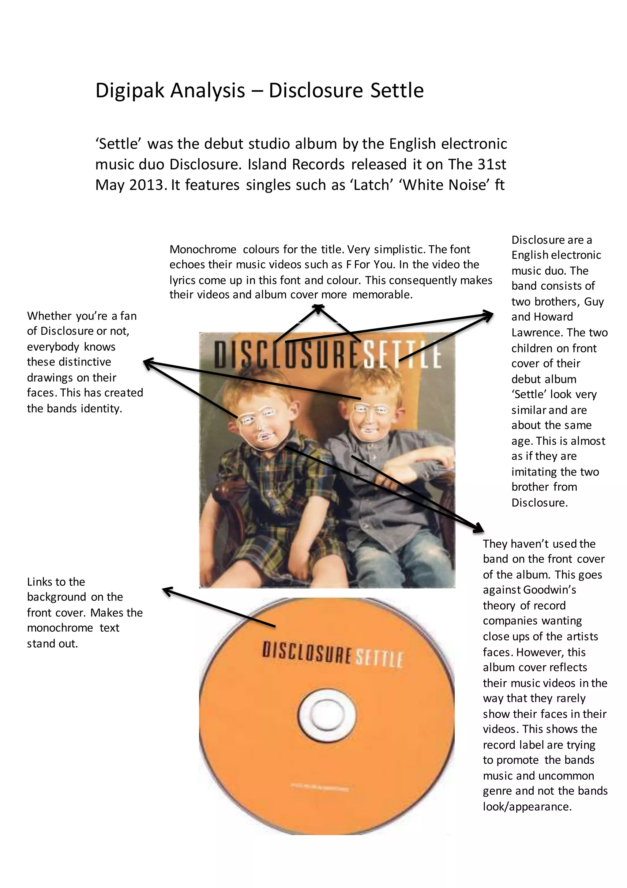 Digipak analysis – disclosure settle | PDF
