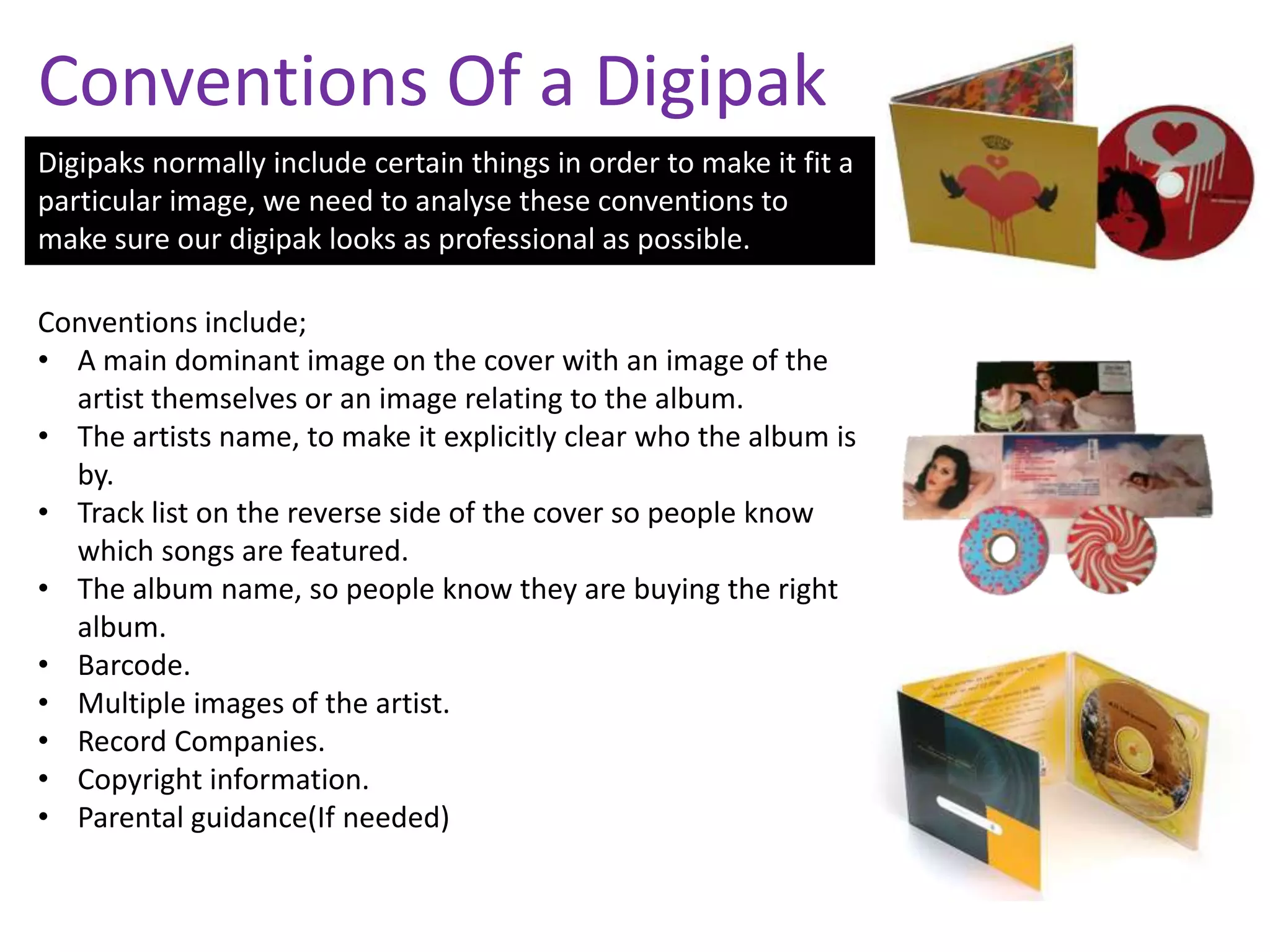 Digipak conventions | PPT