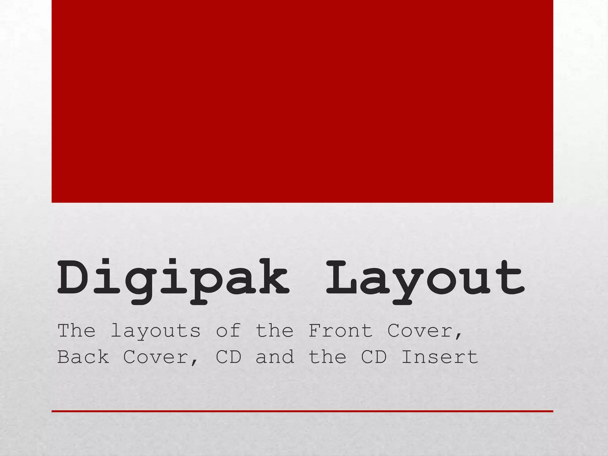 Digipak Layout | PPT