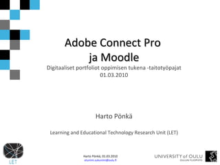 Adobe Connect Pro ja Moodle | PPT
