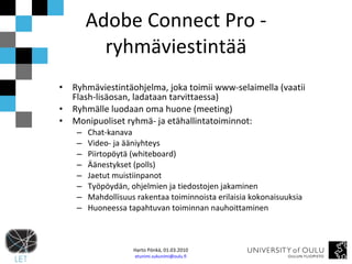 Adobe Connect Pro ja Moodle | PPT