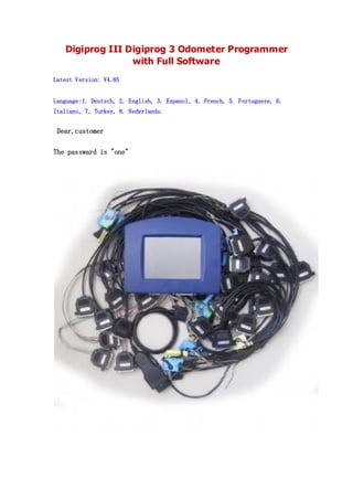 Digiprog iii digiprog 3 odometer programmer with full software | PDF