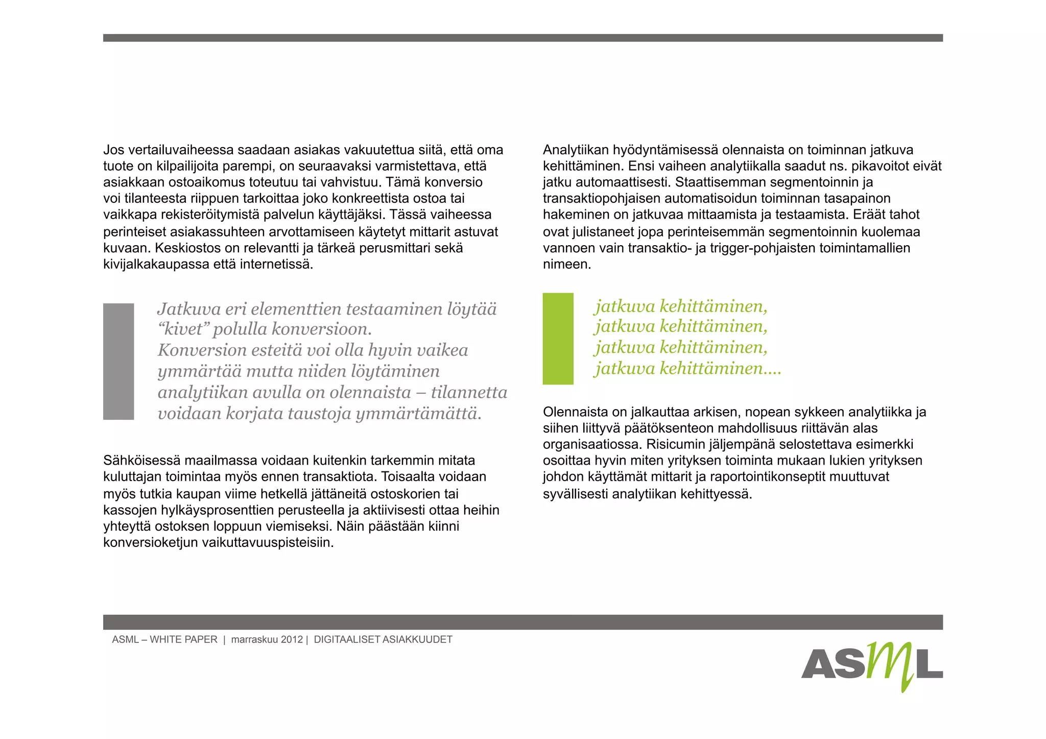 Digitaalinen asiakkuus asml 11 2012 | PPT