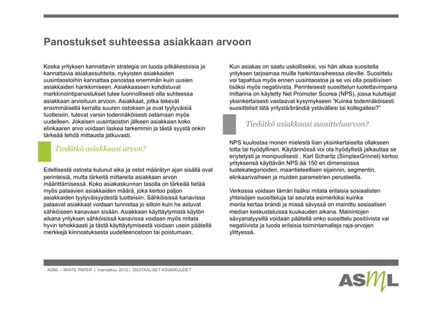 Digitaalinen asiakkuus asml 11 2012 | PPT