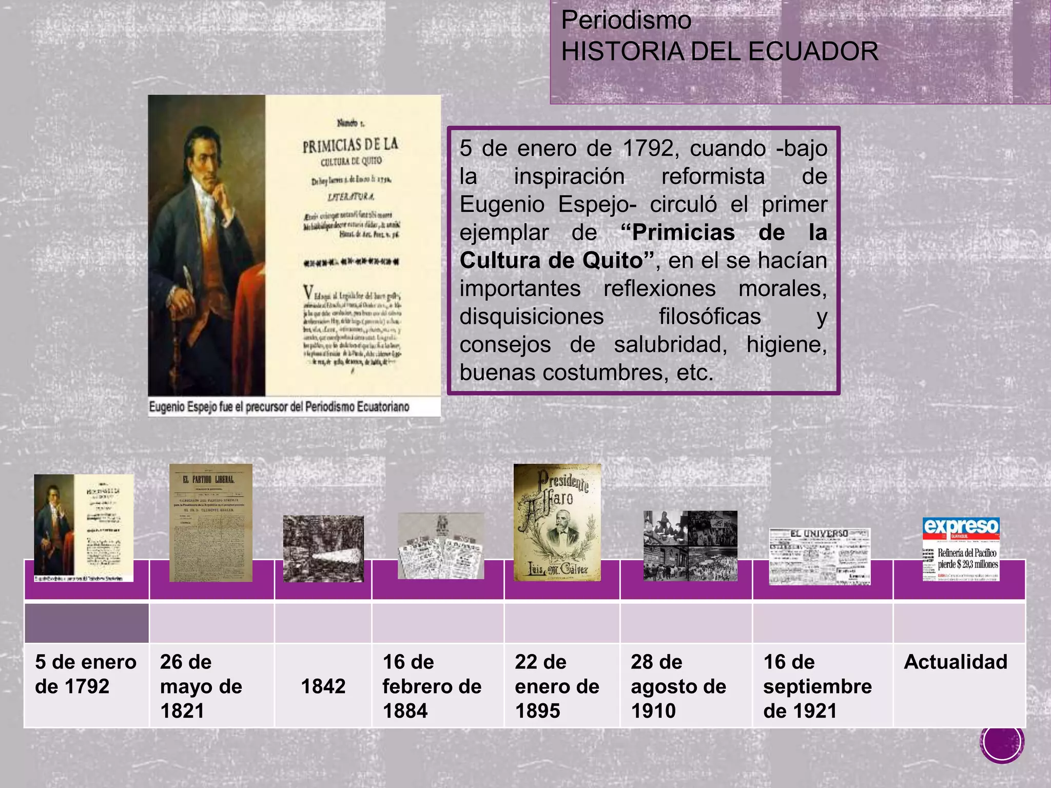Historia Del Periodismo En Ecuador Ppt