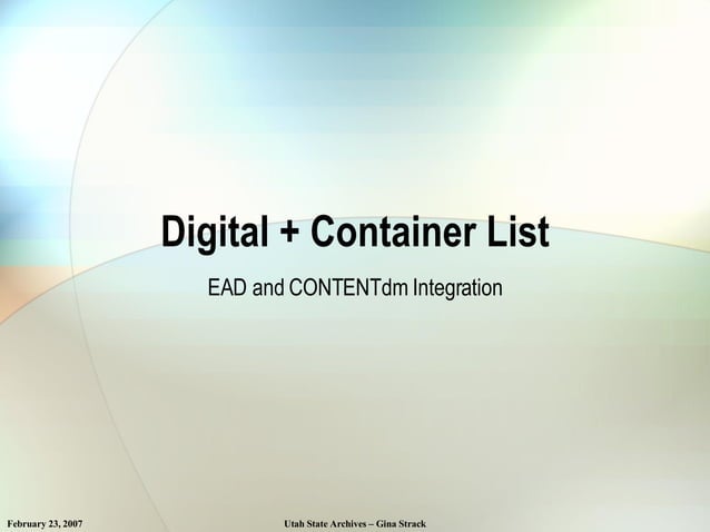 Digital + Container List | PPT