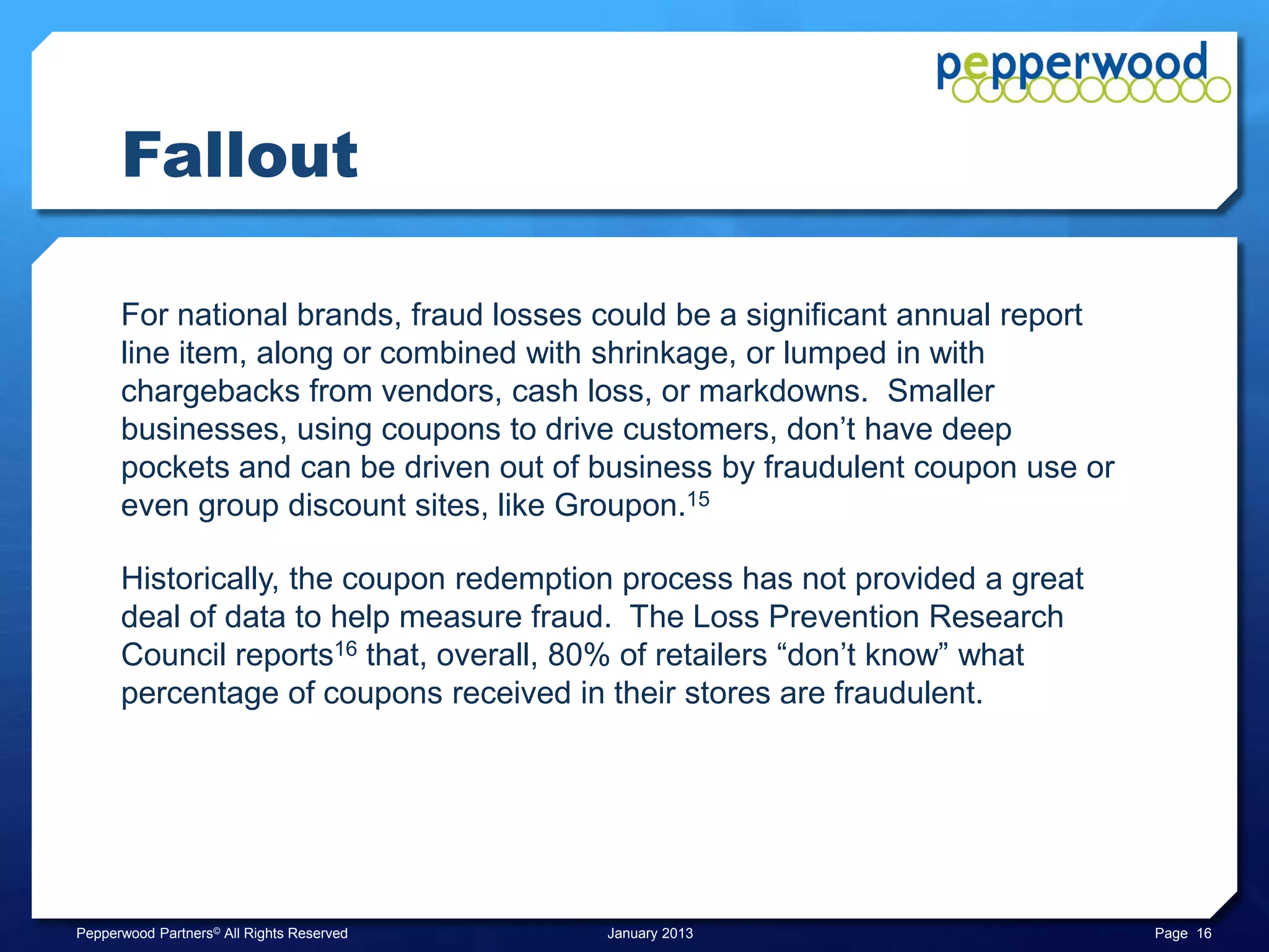 Digital Coupon Fraud Executive Overview | PPTX